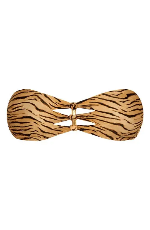 VIX PAULA HERMANNY Megan Tiger Print Bandeau Bikini Top - Multi