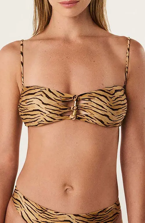VIX PAULA HERMANNY Megan Tiger Print Bandeau Bikini Top - Multi