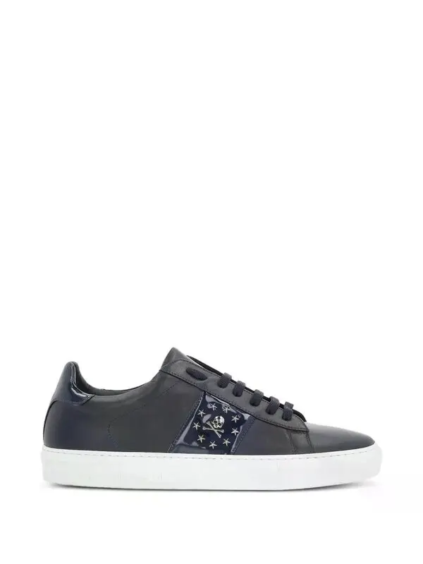 Philipp Plein Skull Studded Low-top Sneakers - Blue