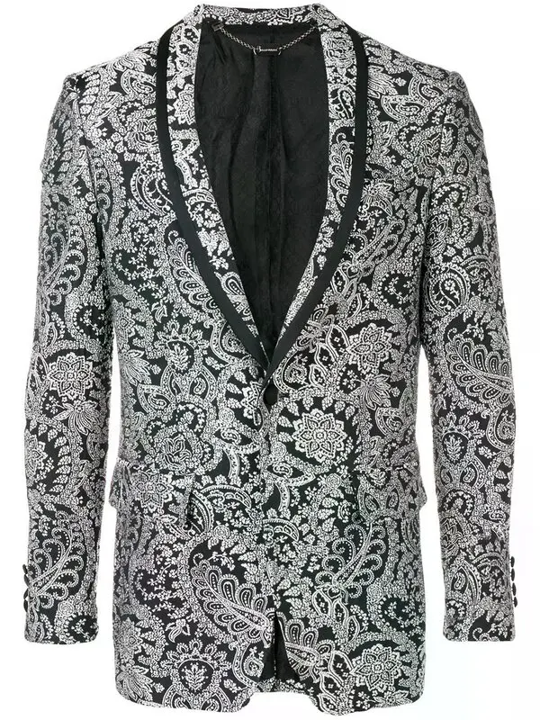 BILLIONAIRE Jacquard Button Blazer