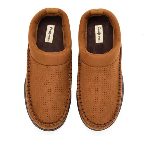 DEARFOAMS Thompson Moccasin Toe Clog Slipper - Brown