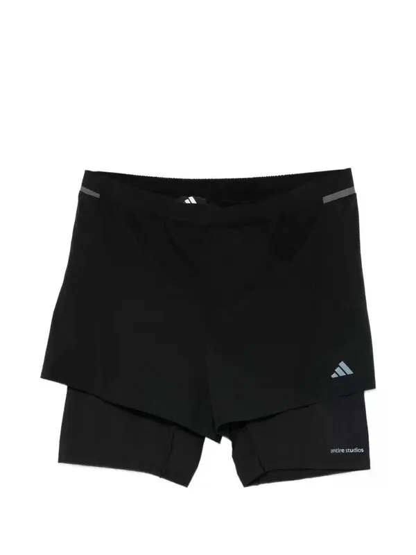 Adidas Layered Logo-print Shorts - Black
