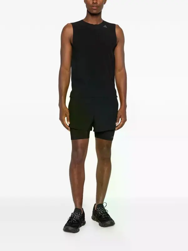 Adidas Layered Logo-print Shorts - Black