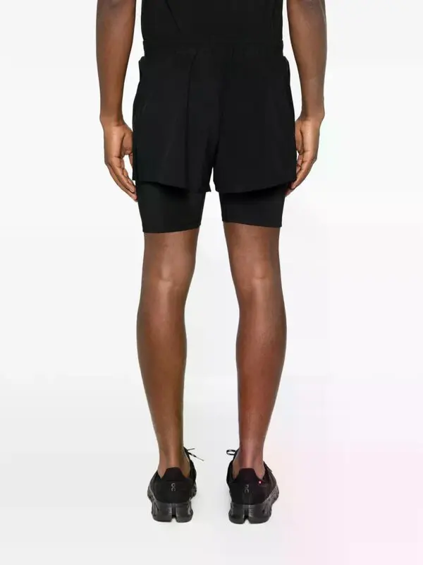 Adidas Layered Logo-print Shorts - Black