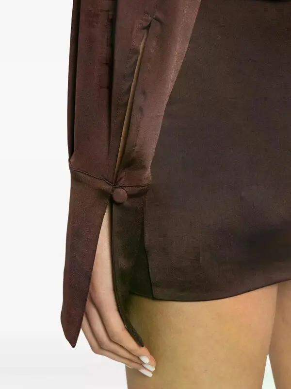 Andamane Draped Long-sleeve Mini Dress