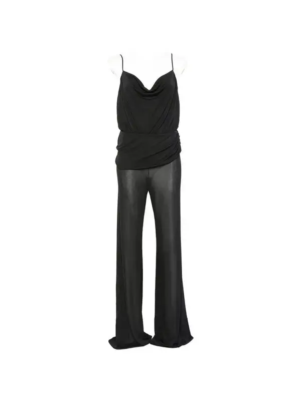 Andamane Carla Draped Cowl-neck Jumpsuit - Black