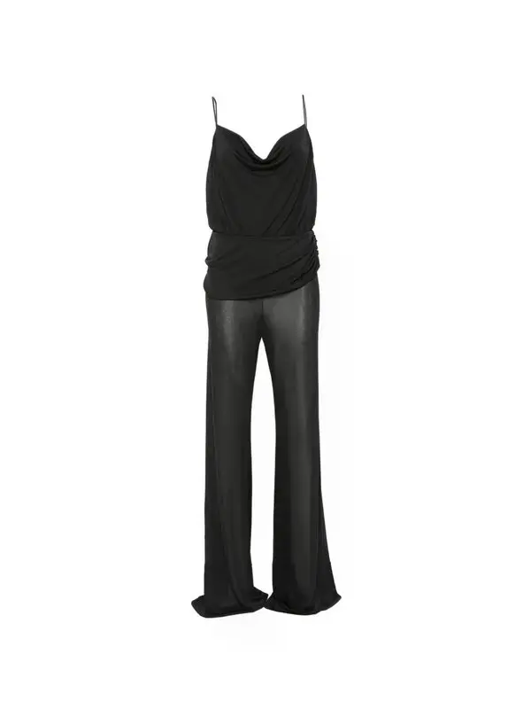 Andamane Carla Draped Cowl-neck Jumpsuit - Black