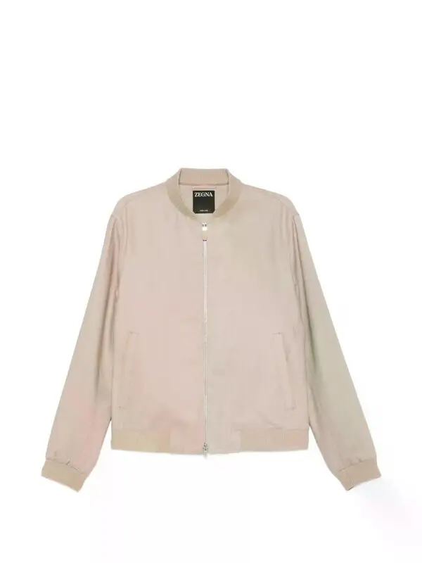 Zegna Linen Bomber Jacket - Neutrals