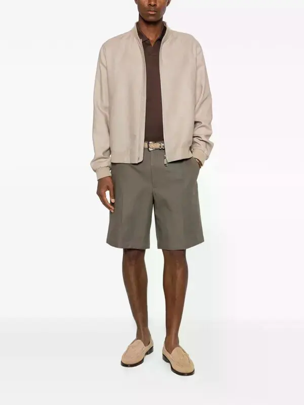 Zegna Linen Bomber Jacket - Neutrals
