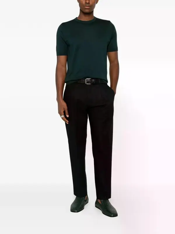 Zegna Pressed-crease Trousers - Blue