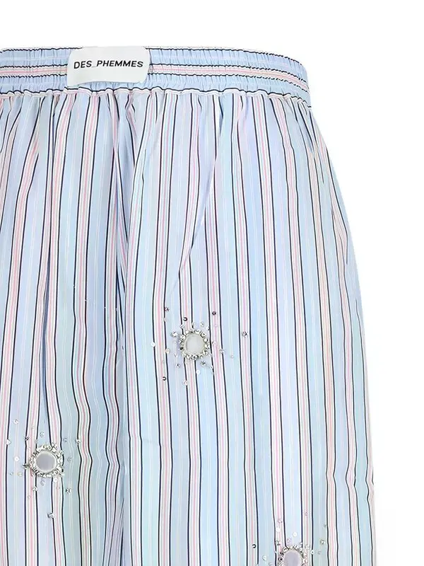 DES_PHEMMES Crystal-embellished Striped Trousers