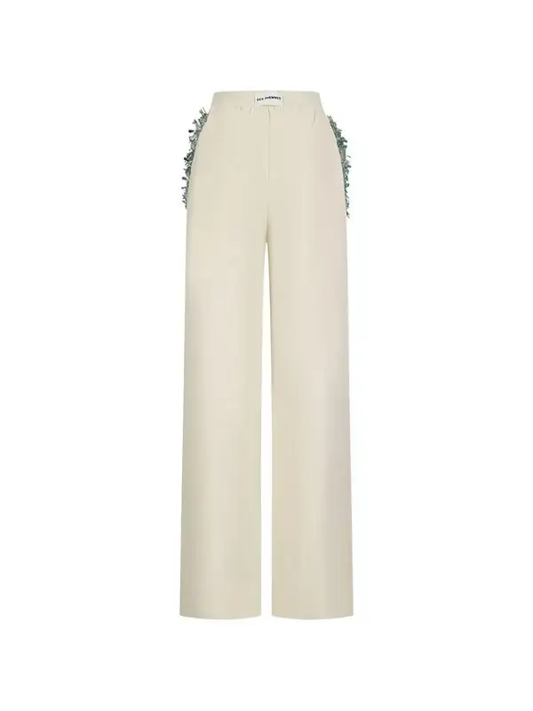 DES_PHEMMES Sequin-embellished Wide Leg Trousers - Neutrals