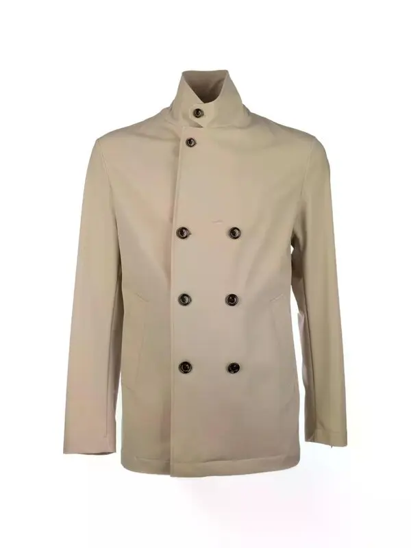 MONTECORE Double-breasted High-neck Jacket - Neutrals