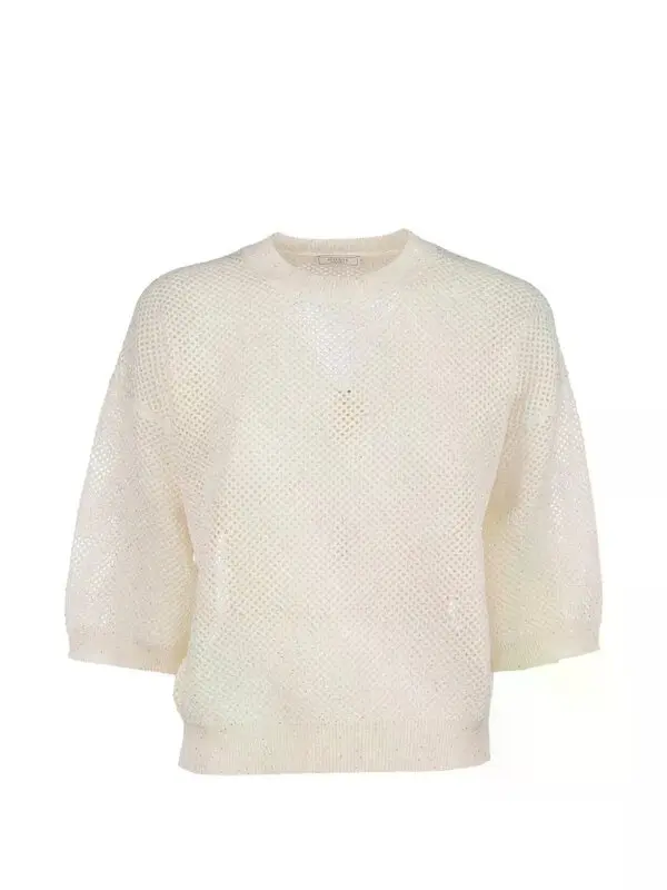 Peserico Sequin-embellished Open-knit Jumper - Neutrals