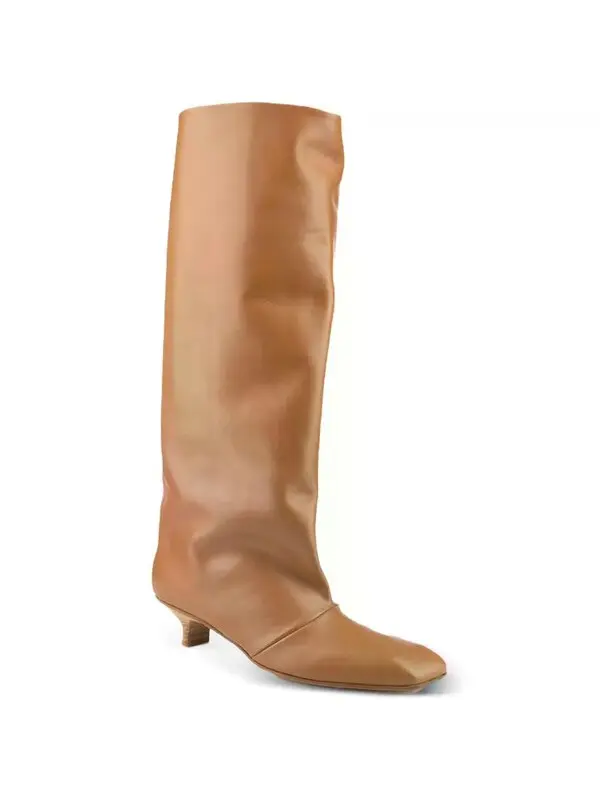 Vicini Leather Square-toe Boots - Brown
