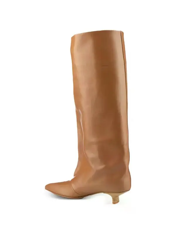 Vicini Leather Square-toe Boots - Brown