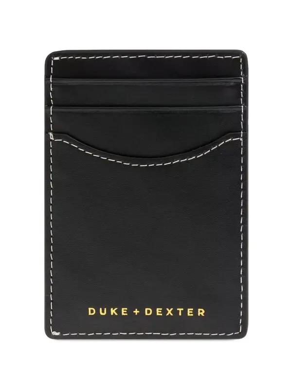 DUKE + DEXTER Dean Cherry-print Leather Cardholder - Black