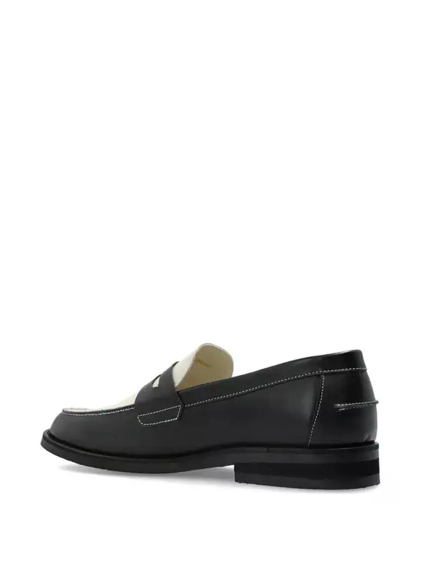 DUKE + DEXTER Wilde Clover-print Leather Loafers - Black