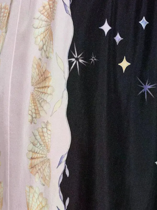FORTE_FORTE Midnight Blue Celestial And Floral Print Palazzo Pants - Black