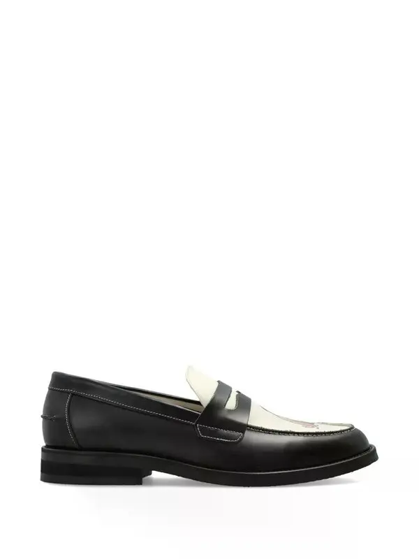 DUKE + DEXTER Wilde Dalmatian-print Loafers - Black