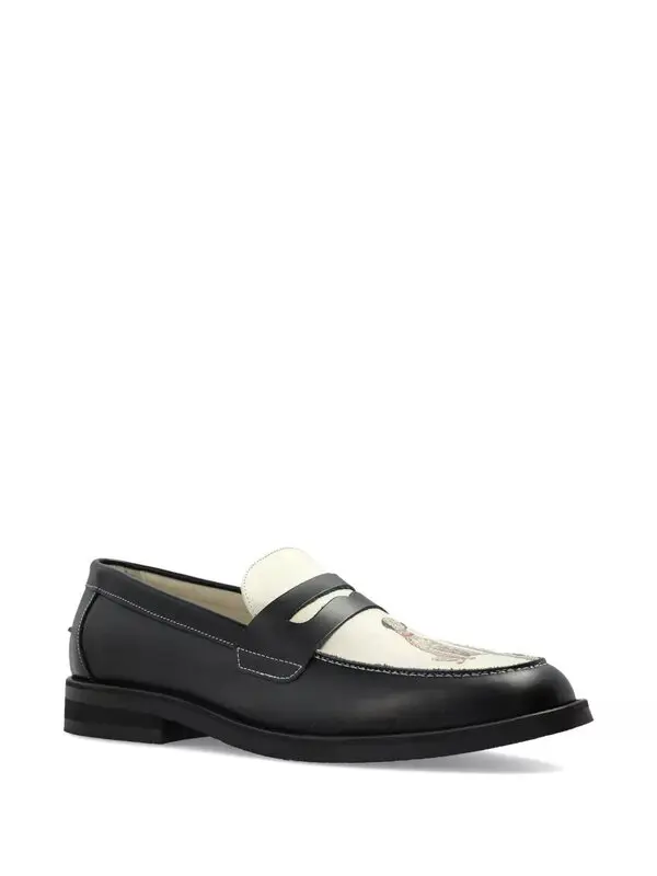 DUKE + DEXTER Dalmatian-print Loafers - Black