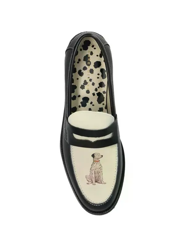 DUKE + DEXTER Dalmatian-print Loafers - Black