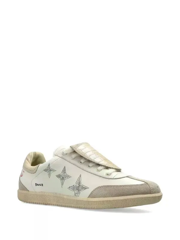 DUKE + DEXTER Duke Star-print Crocodile-effect Sneakers