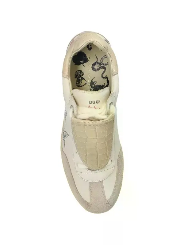 DUKE + DEXTER Duke Star-print Crocodile-effect Sneakers