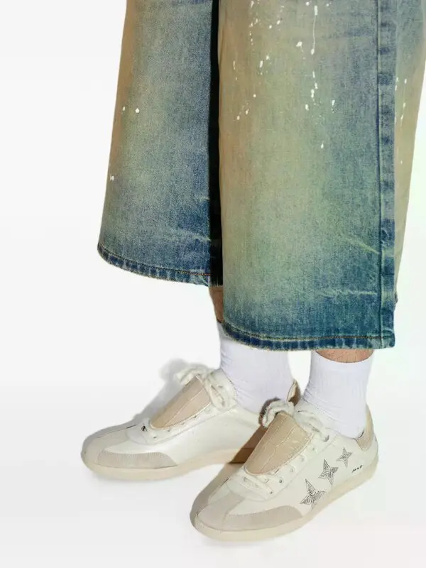DUKE + DEXTER Duke Star-print Crocodile-effect Sneakers