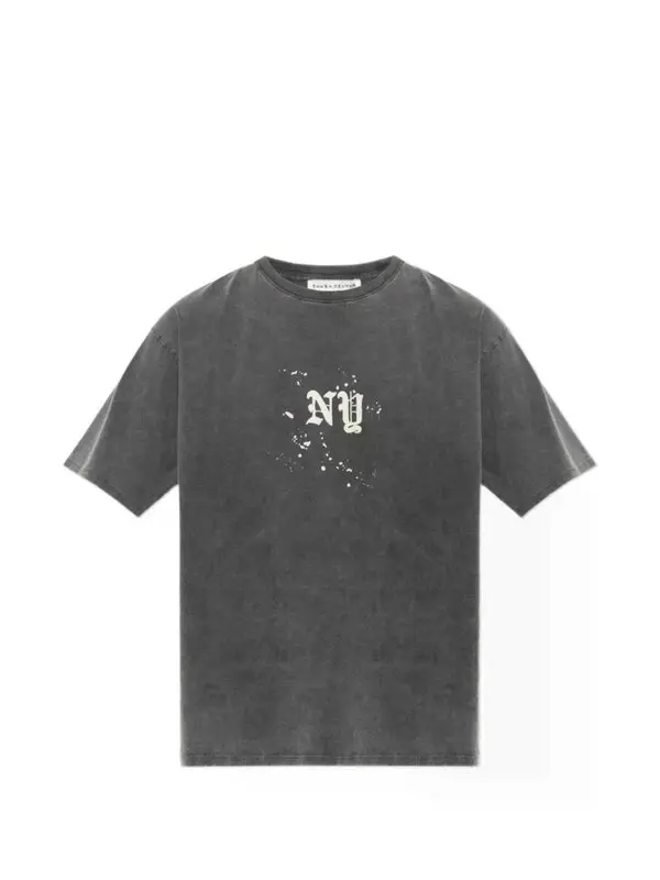 DUKE + DEXTER Acid-wash Graphic-print T-shirt - Grey