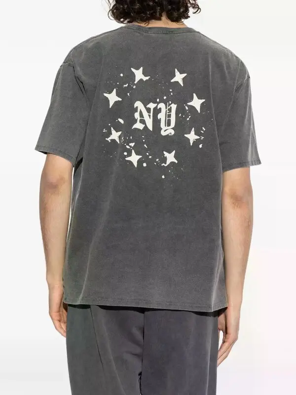 DUKE + DEXTER Acid-wash Graphic-print T-shirt