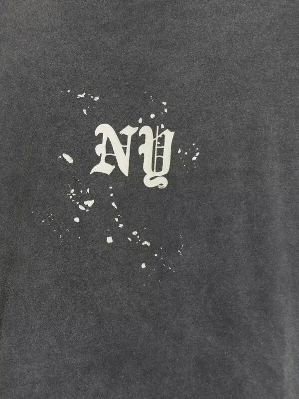 DUKE + DEXTER Acid-wash Graphic-print T-shirt