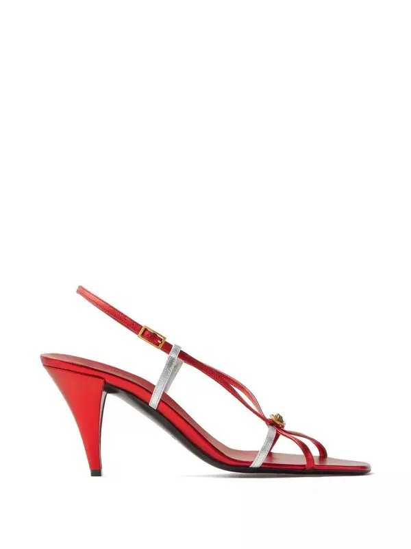 Versace Valentina Metallic Sandals 80 Mm - Red