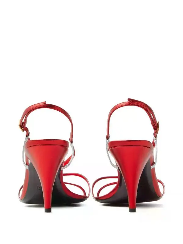 Versace Valentina Metallic Sandals 80 Mm - Red