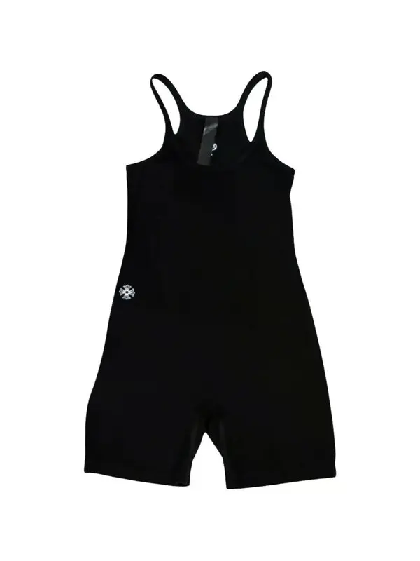 Chrome Hearts Ribbed Embroidered Romper - Black