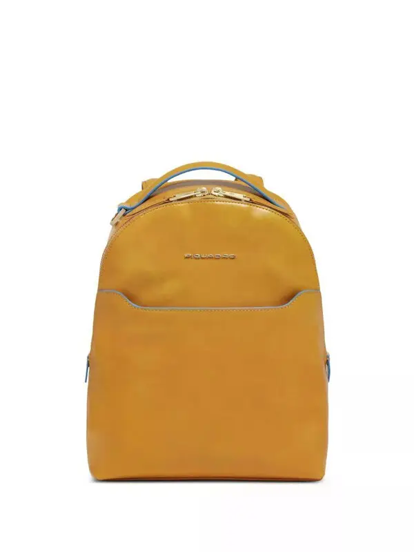 PIQUADRO Small Leather Backpack - Yellow