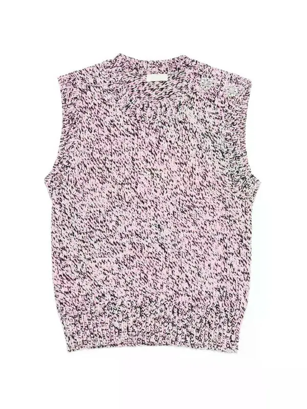 Liu Jo Mouliné Vest With Bejewelled Buttons