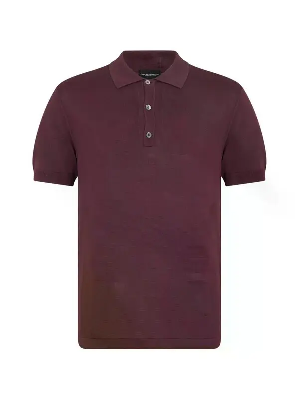 Emporio Armani Short-sleeve Knitted Polo Shirt - Purple