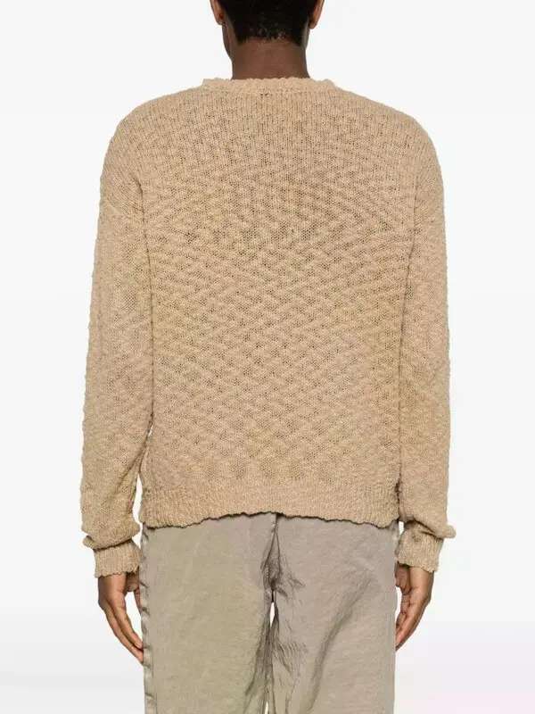 SEWMOD Open-knit Crew Neck Sweater