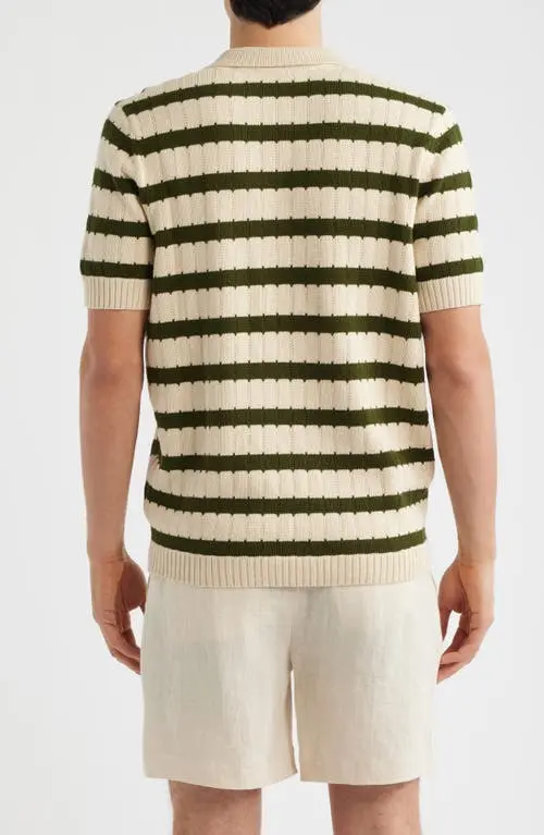 PERCIVAL Stine Stripe Polo Sweater - Cream