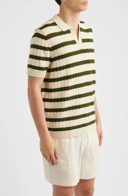 PERCIVAL Stine Stripe Polo Sweater - Cream