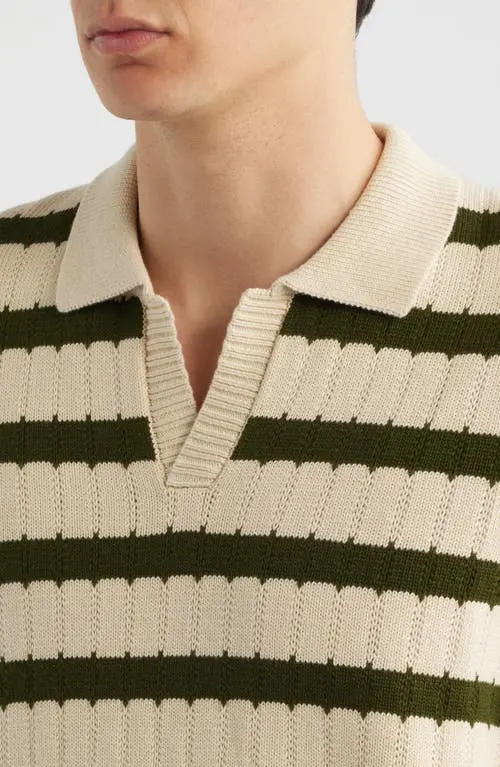 PERCIVAL Stine Stripe Polo Sweater - Cream