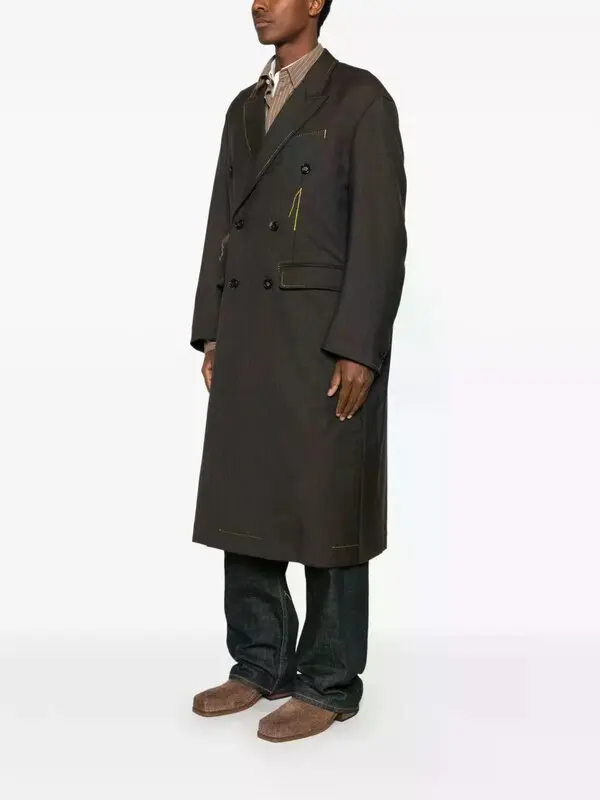 SEWMOD Double-breasted Coat With Contrast Stitching