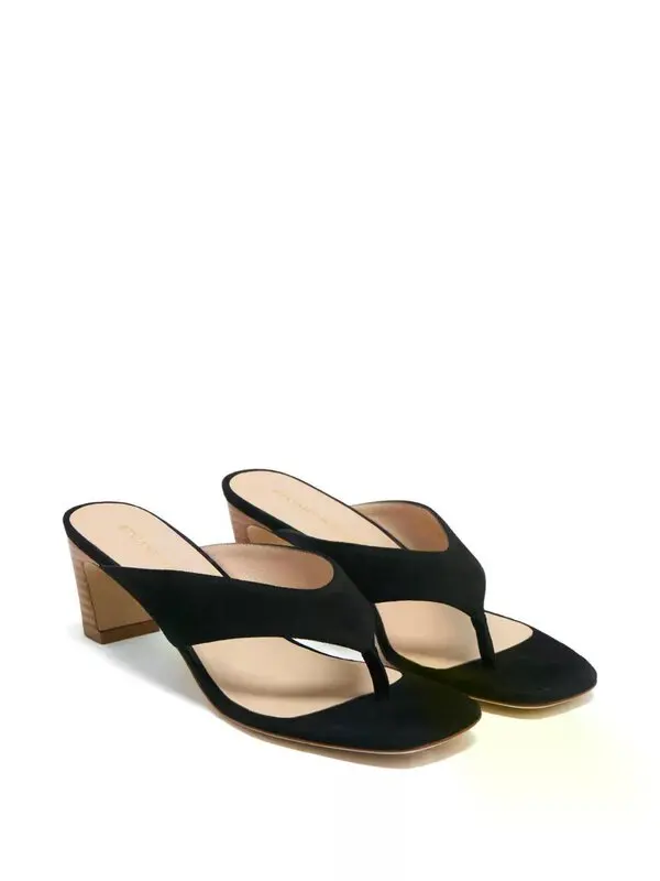 STUART WEITZMAN Stassi Suede Thong Sandals - Black