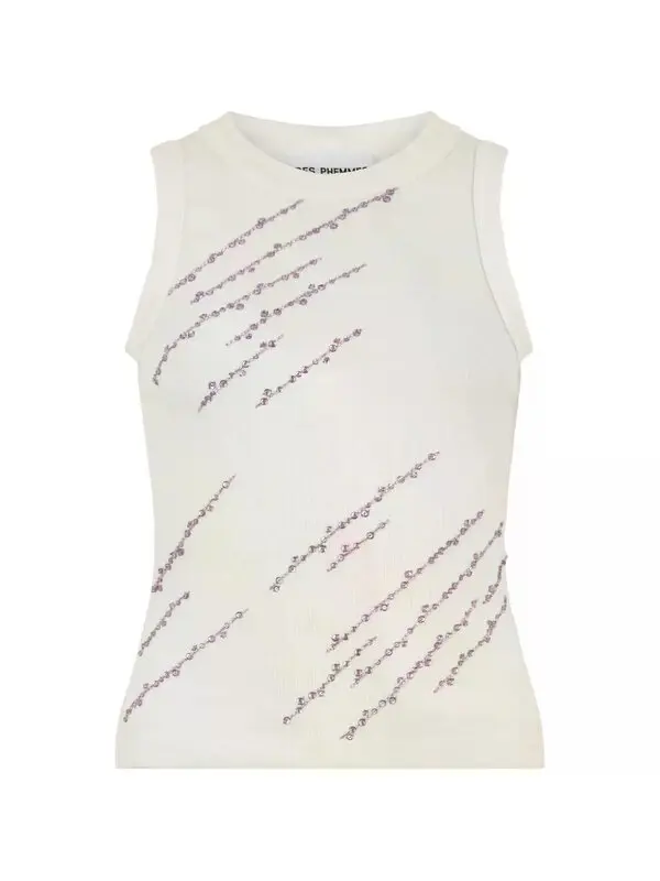 DES_PHEMMES Embellished Ribbed Tank Top