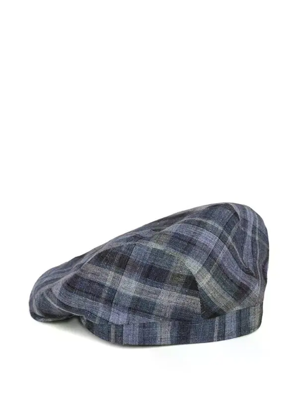 LOCK & CO. HATTERS Grosvenor Check Flat Cap - Blue