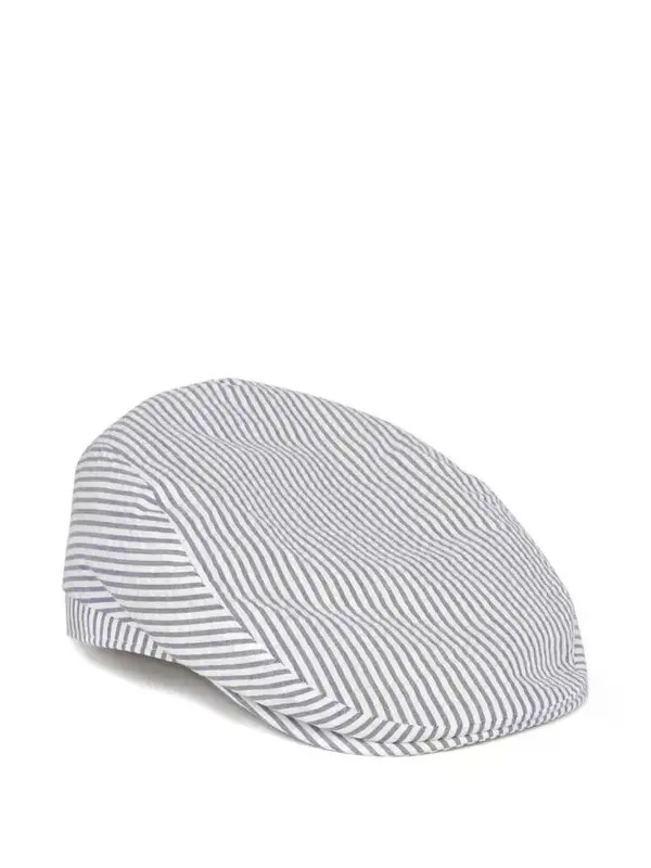 LOCK & CO. HATTERS Grosvenor Seersucker Flat Cap - Blue