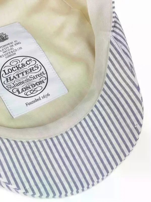 LOCK & CO. HATTERS Grosvenor Seersucker Flat Cap