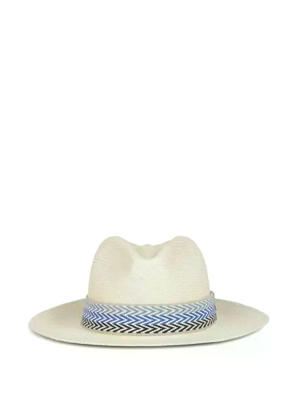 LOCK & CO. HATTERS Walter Chevron-patterned Panama Hat - Neutrals