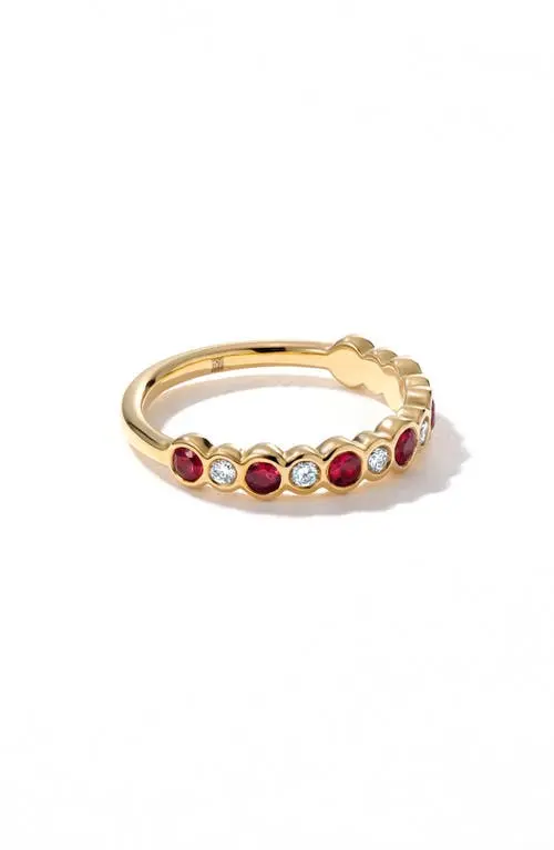 MARK HENRY Bubbly 18k Gold, Diamond, And Band Ring - Ruby